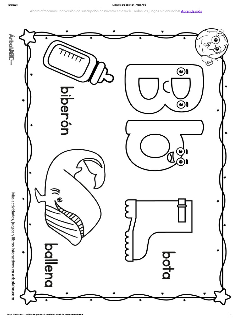 Letra B para Colorear - Árbol ABC | PDF | Artes del Lenguaje y Comunicación