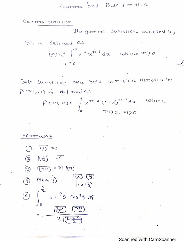 Gamma Beta Function Pdf