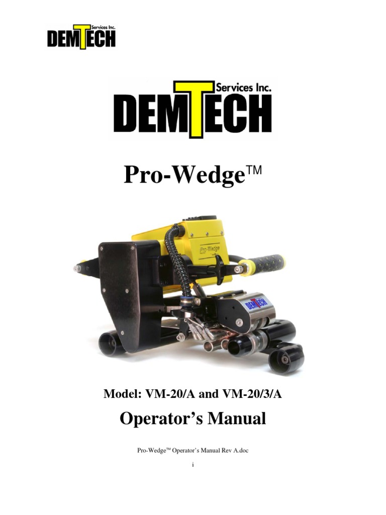 Pro Wedge VM 20 Manual | PDF | Welding | Construction