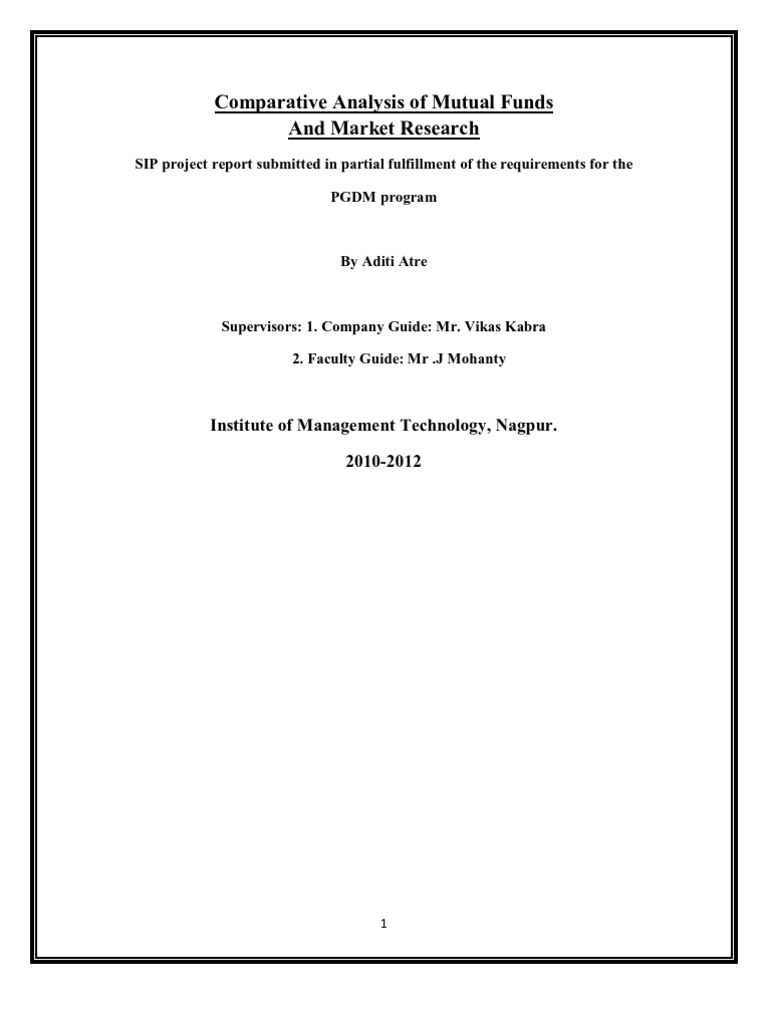 Comparative Analysis Of Mutual Funds Pdf Beta Finance Mutual Funds