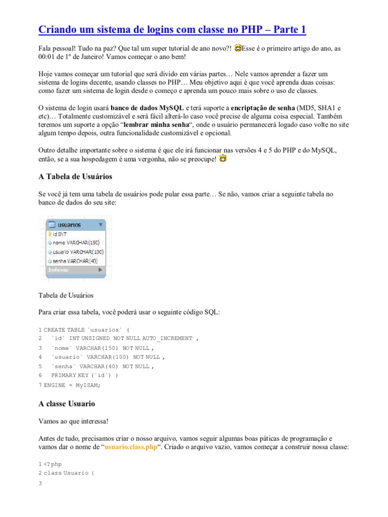 Criando Um Sistema de Logins Com Classe No PHP | PDF | Cookie de HTTP | Php
