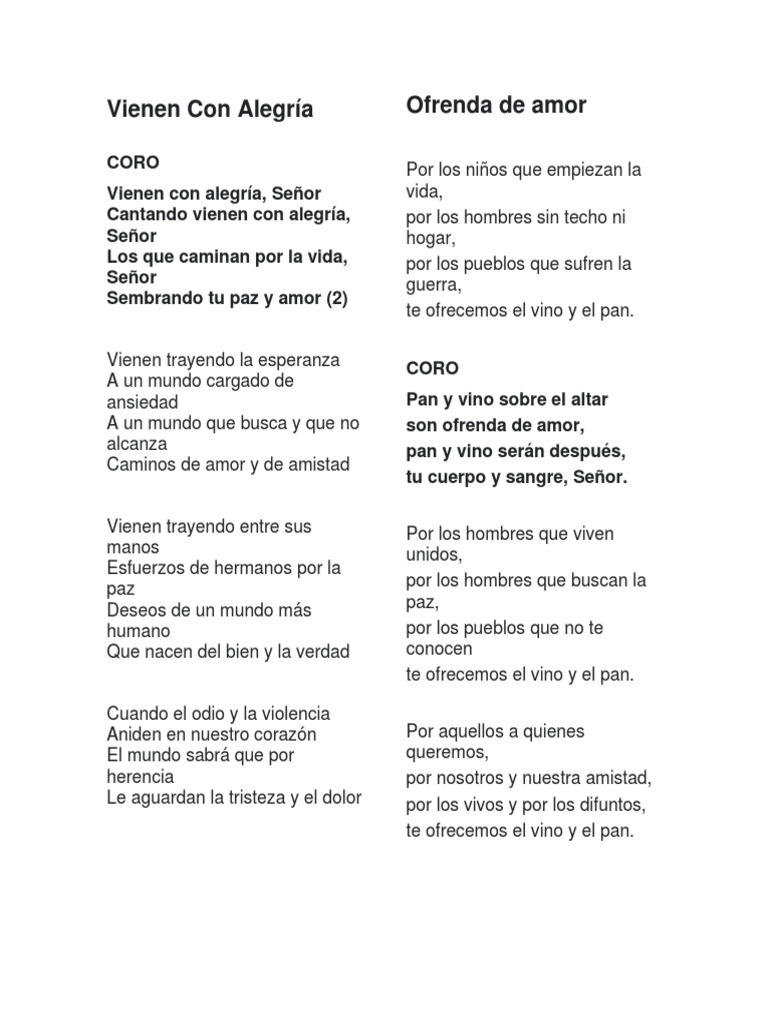 Vienen Con Alegria | PDF