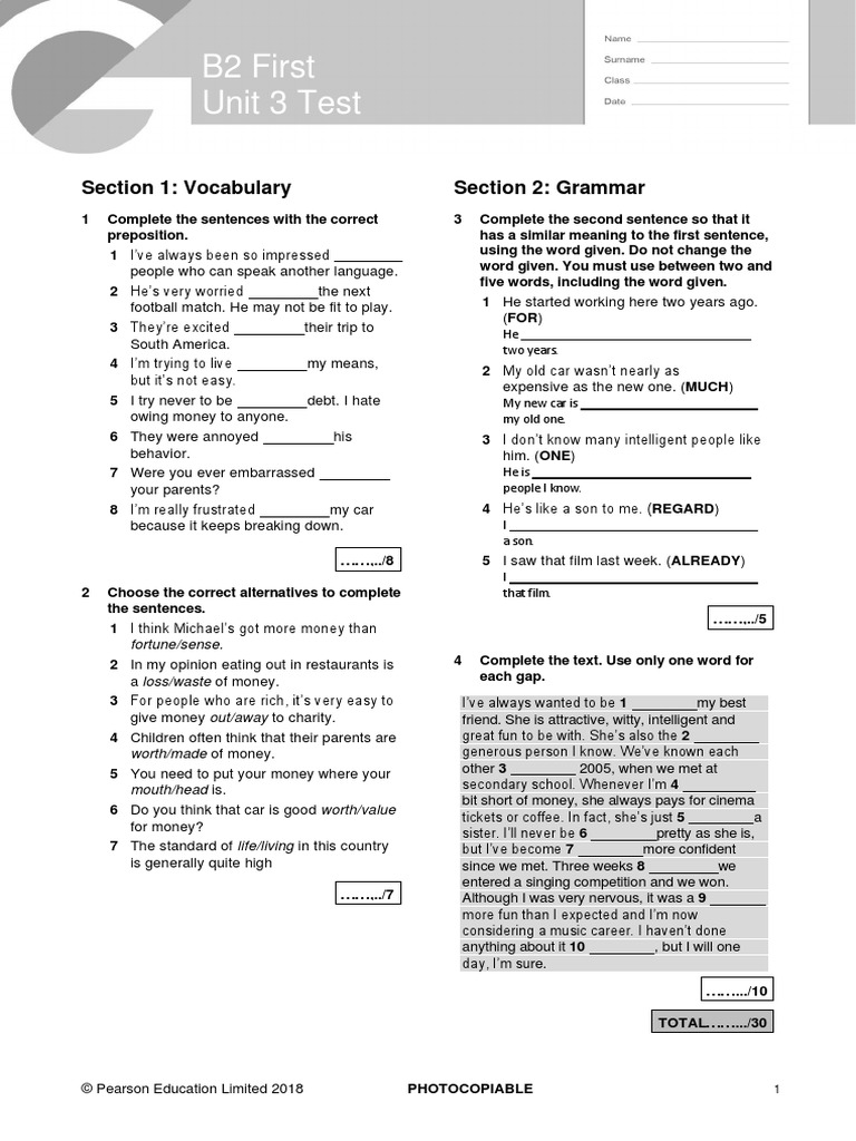 Gold B2 First NE UT03 | PDF