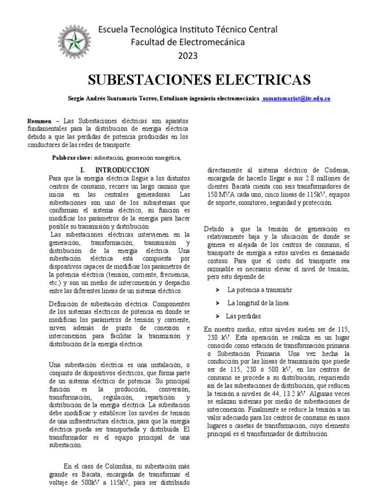 Subestaciones Electricas | PDF | Ingenieria Eléctrica | Subestacion electrica