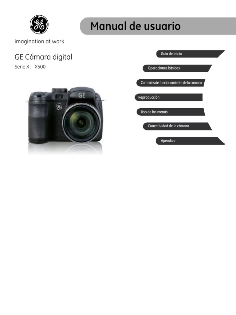 Manual de la cámara GE X500 | PDF