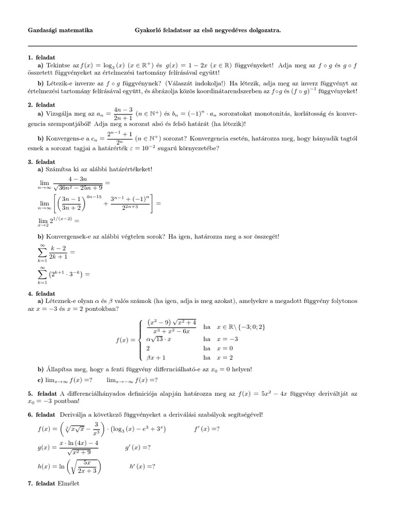 Gazdasági Matek | PDF