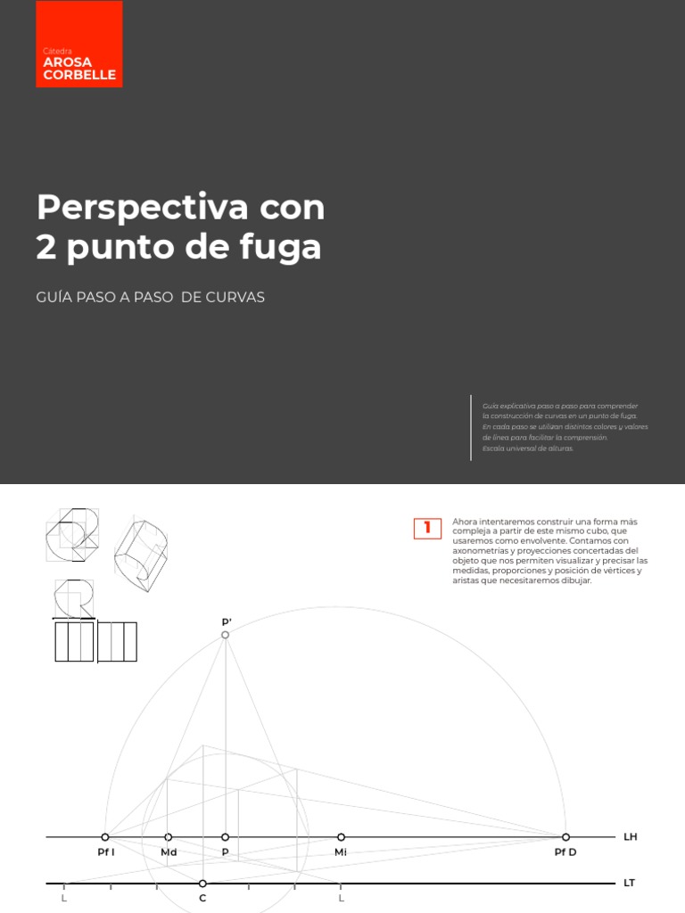 Instructivo Paso A Paso Curvas en Perspectiva Con Dos Puntos de Fuga | PDF | Perspectiva ...
