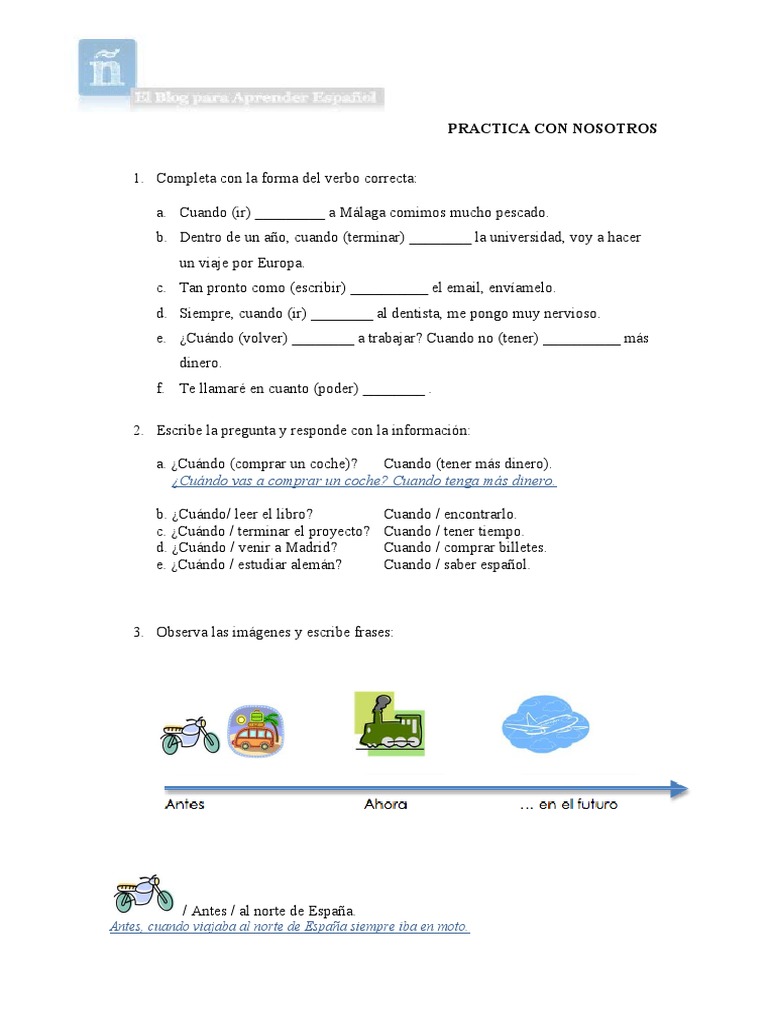 Practica. Oraciones Temporales | PDF