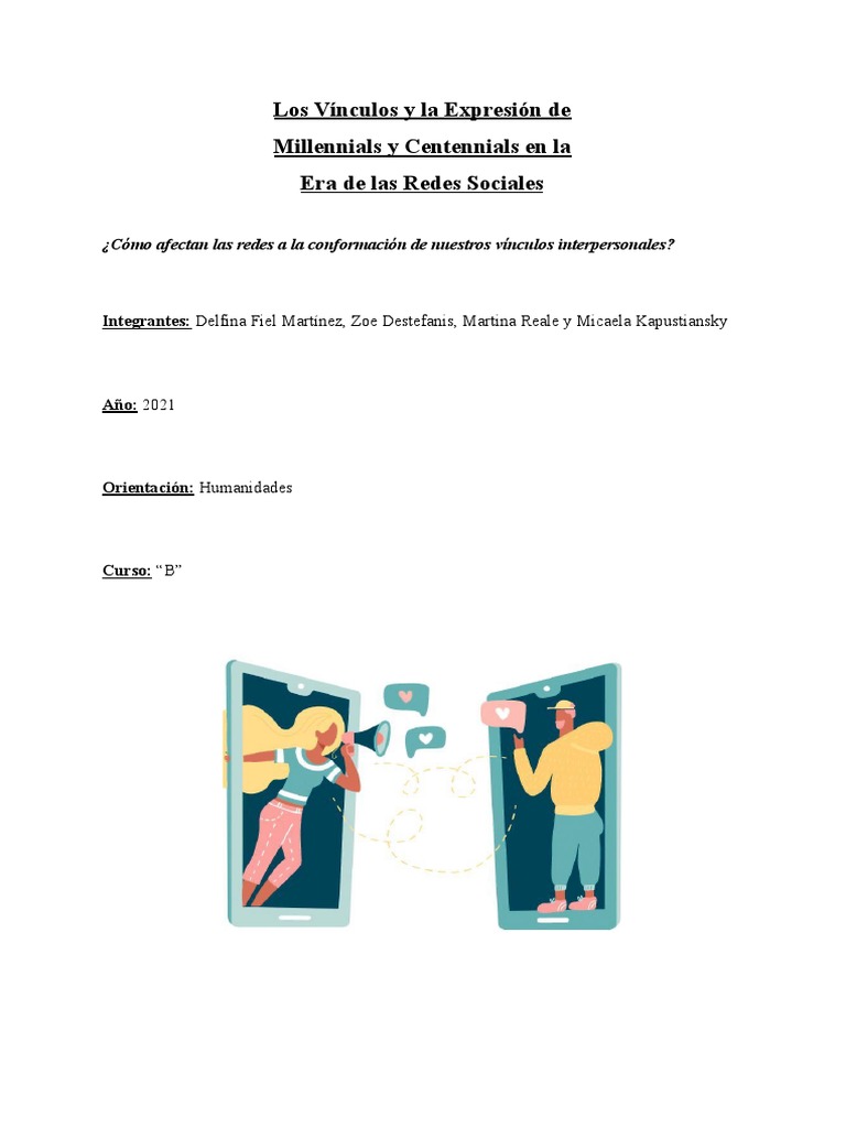 Redes Sociales y Vinculos | PDF | Servicio de redes sociales | Adolescencia