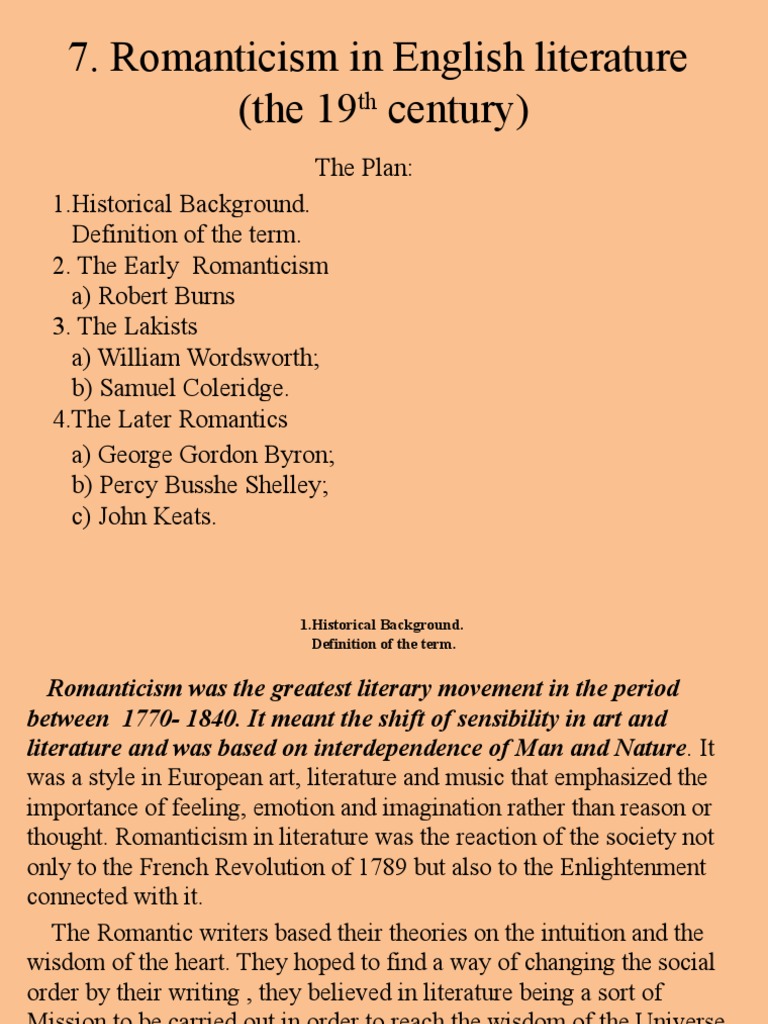 Romanticism in 19th Century Literature | PDF