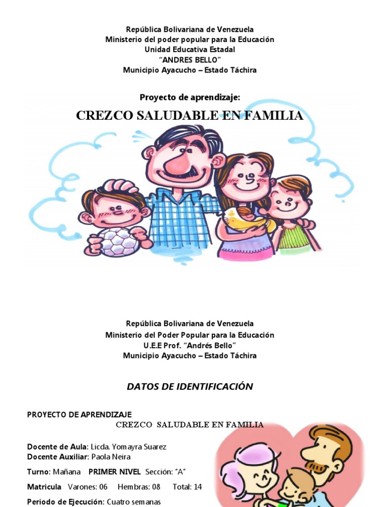 Crezco Saludable en Familia: Proyecto Educativo | PDF | Familia ...