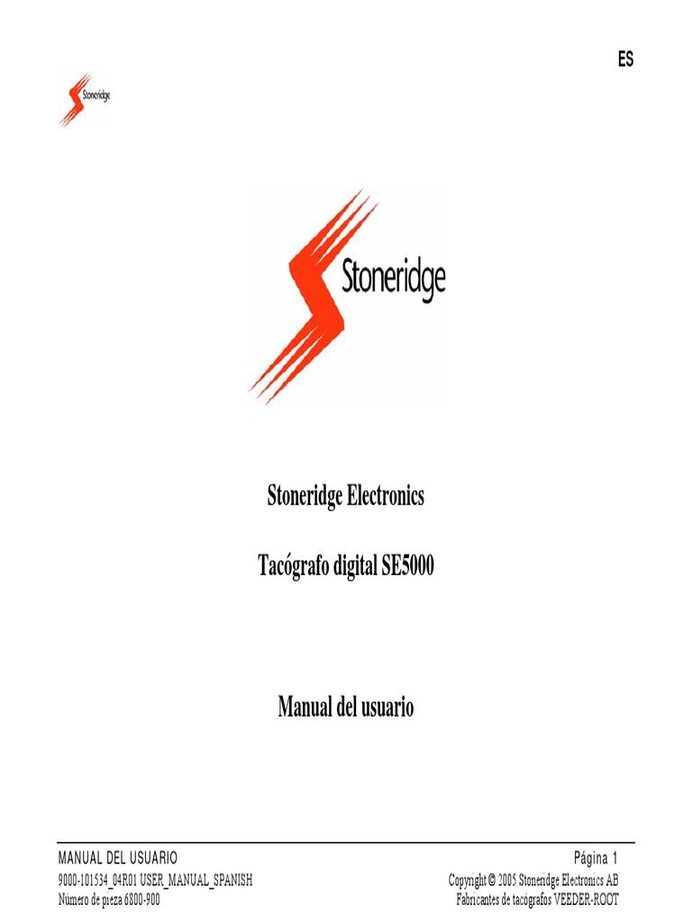 Stoneridge Electronics Tacógrafo Digital SE5000 | PDF | Papel ...