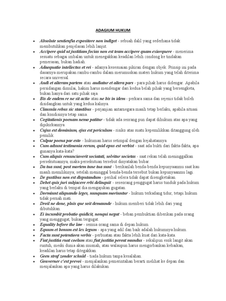 Adagium Hukum | PDF