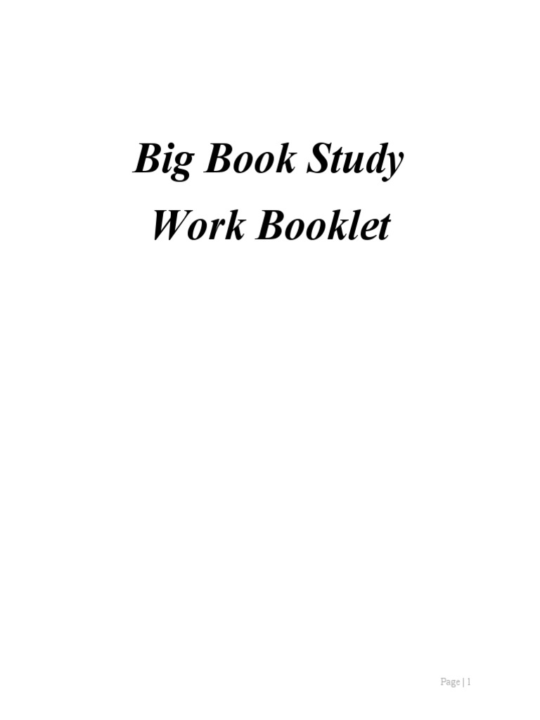 Big Book Study Workbook Rev 2 | PDF | The Big Book (Alcoholics ...
