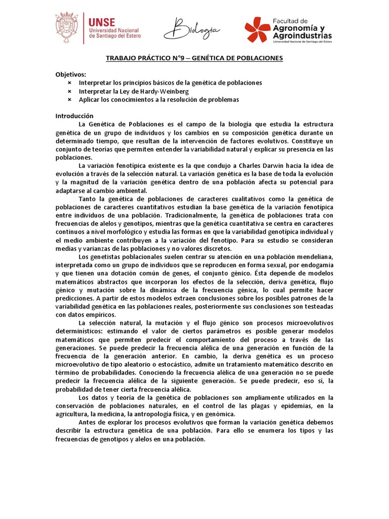 Genética De Poblaciones Pdf Alelo Genética De Poblaciones 4145