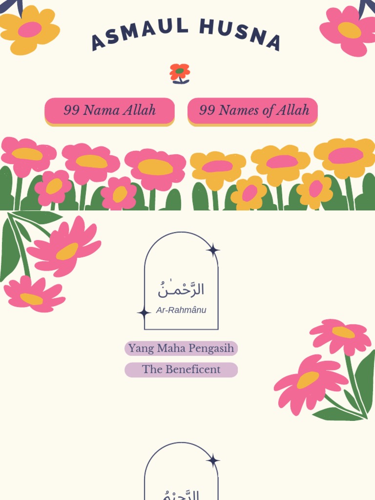 ASM Aul Husna: 99 Nama Allah 99 Names of Allah | PDF