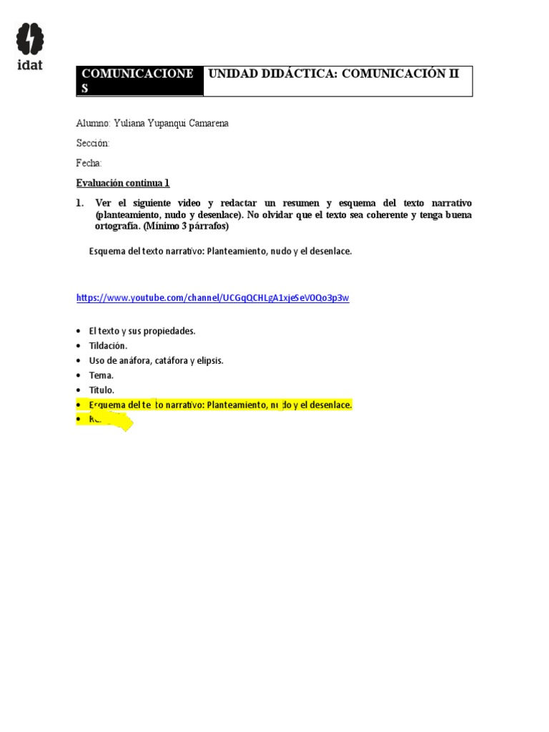 Ev. Continua 1 Comunicación II | PDF