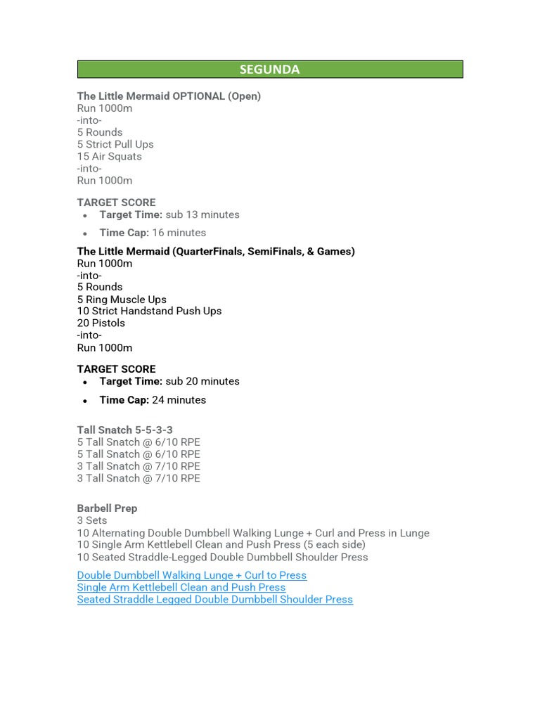Competitive CrossFit Workouts | PDF