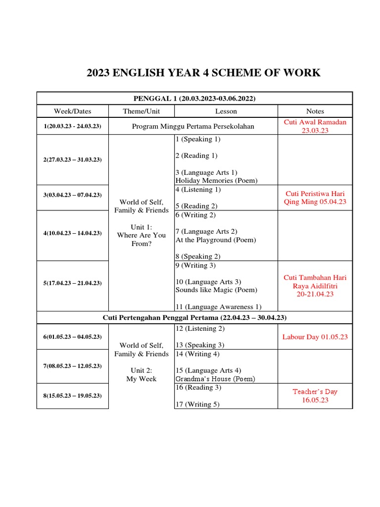 English Y4 | PDF