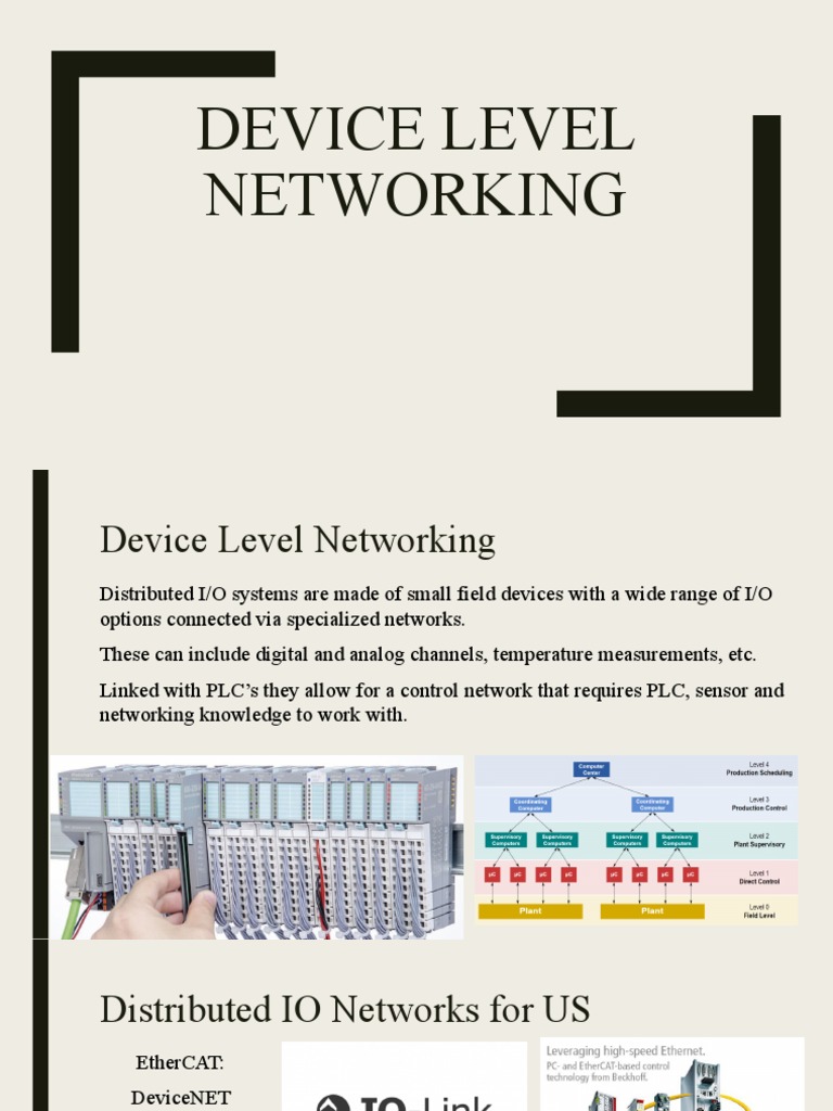 Device Level Networking Device Net and IO Link | PDF | Computer Network | Network Topology