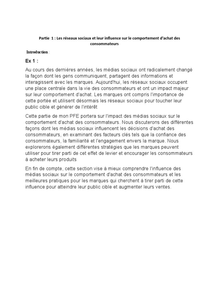 Pfe Chapitre 1 Exemple | Download Free PDF | Études sur la culture ...