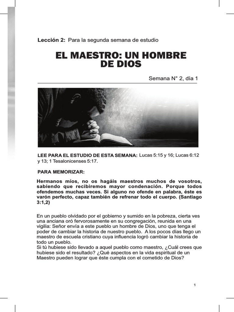 Leccion 2 - Español | PDF | Cristo (título) | Oración