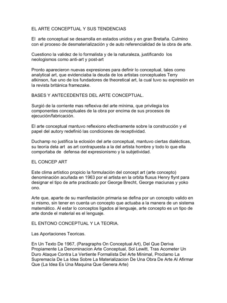 Arte Conceptual: Definición y Ejemplos | PDF