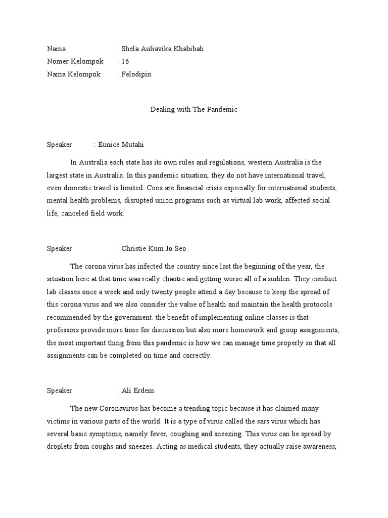 Dealing With The Pandemic Pdf Time Management Professional Skills