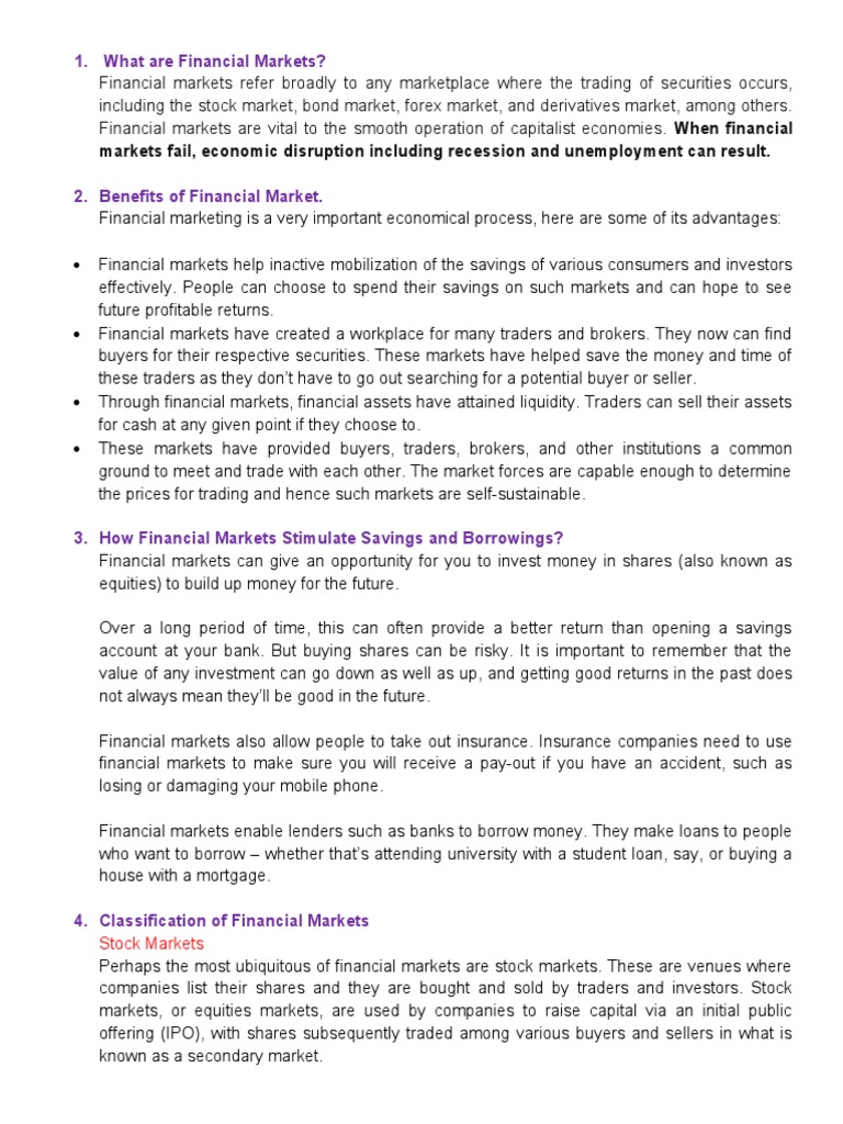 BFI Financial Markets | PDF | Financial Markets | Stocks