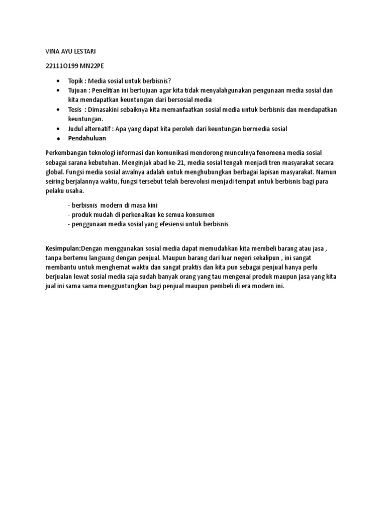 Kerangka Esai Argumentasi | PDF