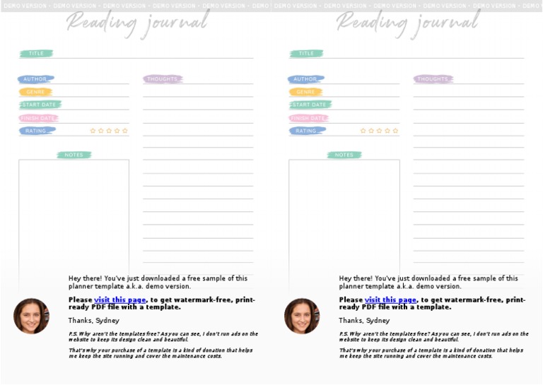 Colored - Reading - Journal A5 To A4 | PDF