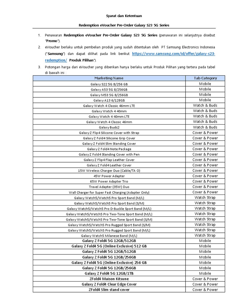 TC Redemption Voucher Code Pre-Order S23 Series | PDF