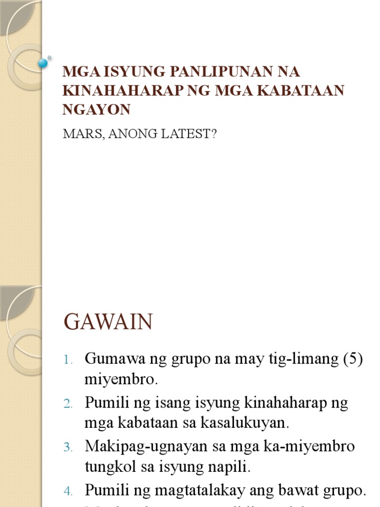 Mga Isyung Kinakaharap NG Mga Kabataan Ngayon | PDF Mga Isyung Kinakaharap NG Mga Kabataan Ngayon | PDF