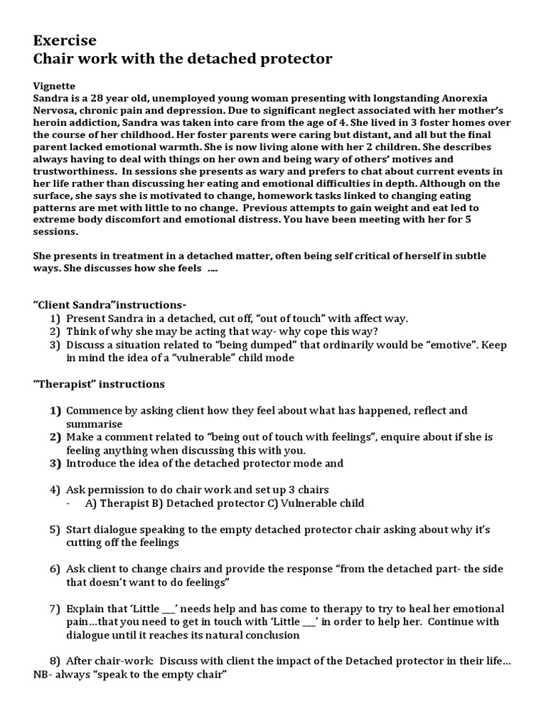 Detached Protectorexercise ED | PDF | Psychotherapy | Anorexia Nervosa