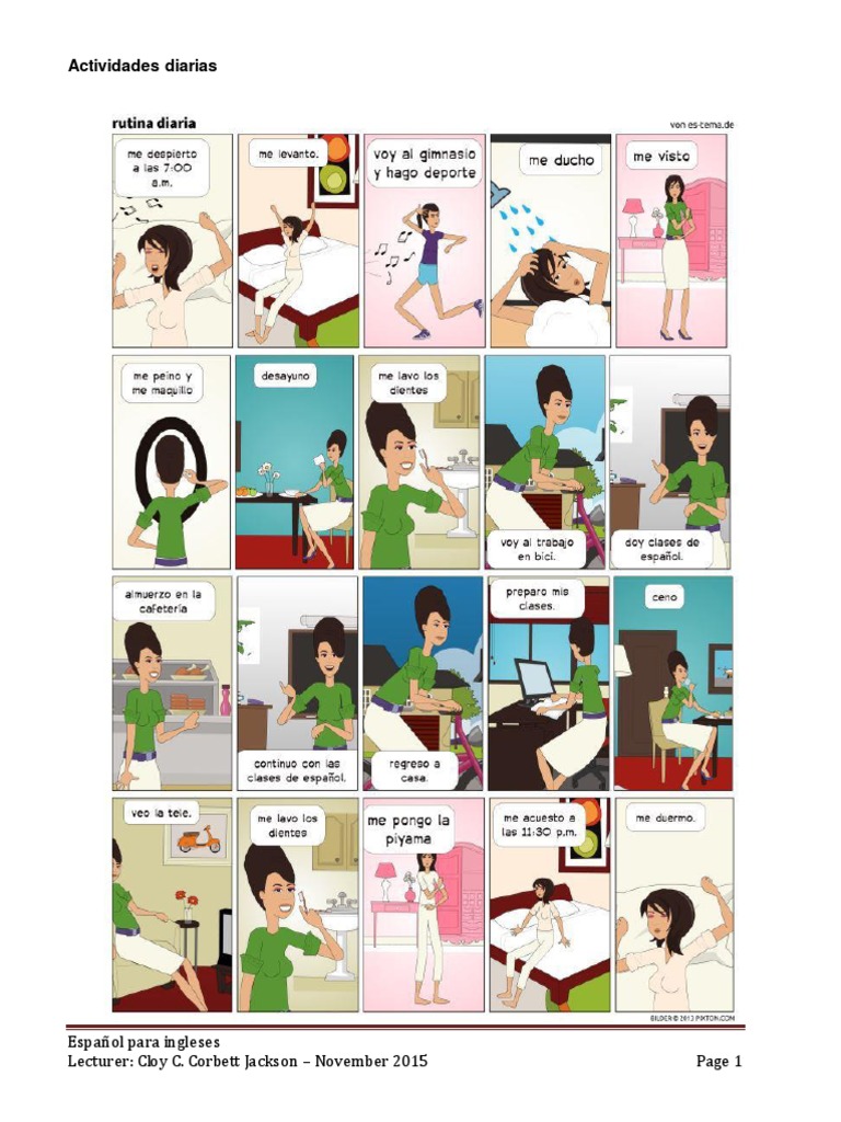Routine Verbs With Pictures | PDF