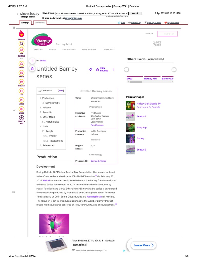 Untitled Barney Series - Barney Wiki - Fandom | PDF | Fandom