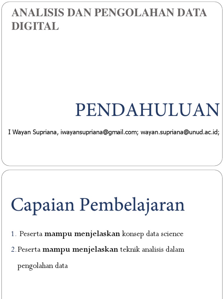 Pendahuluan (Pengantar Data Science) | PDF