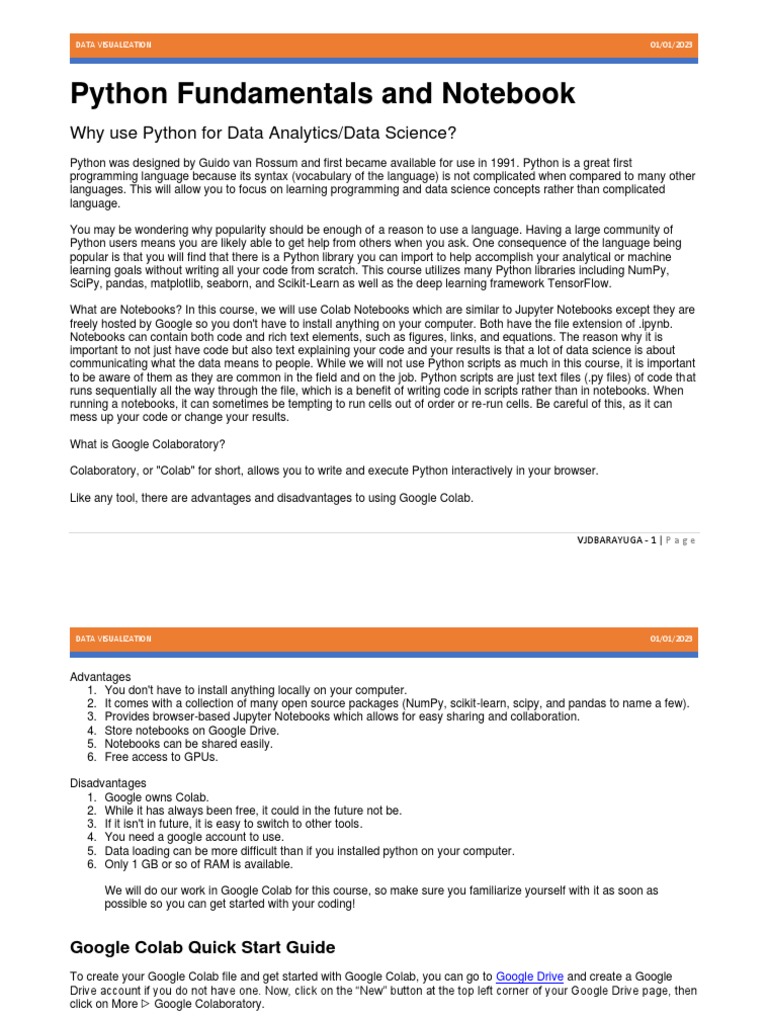 1B Python and Notebook | PDF | Python (Programming Language) | Computer Science