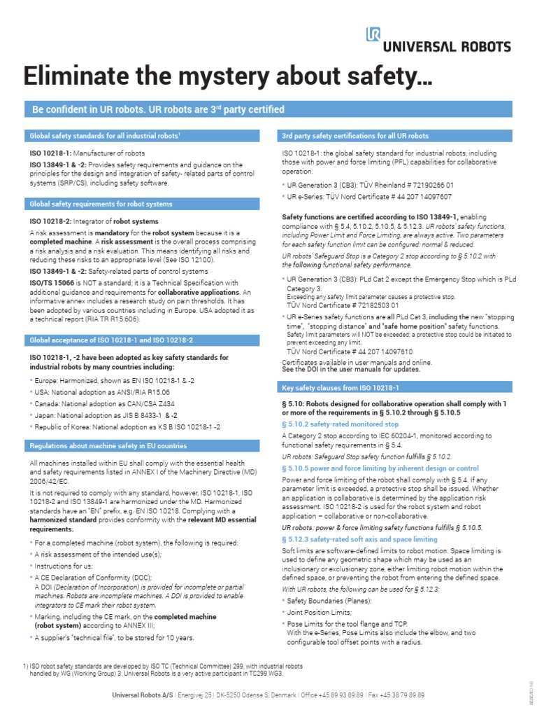 Eliminate The Mystery About Safety : Be Confident in UR Robots. UR ...