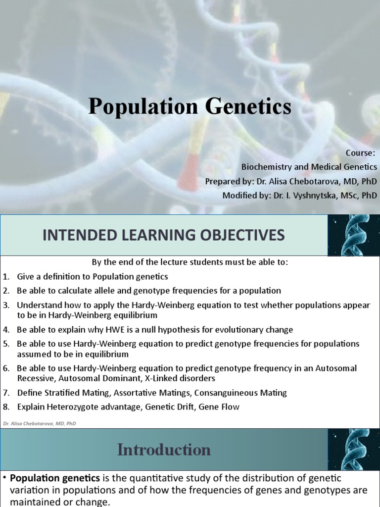 Population Genetics | PDF | Dominance (Genetics) | Zygosity
