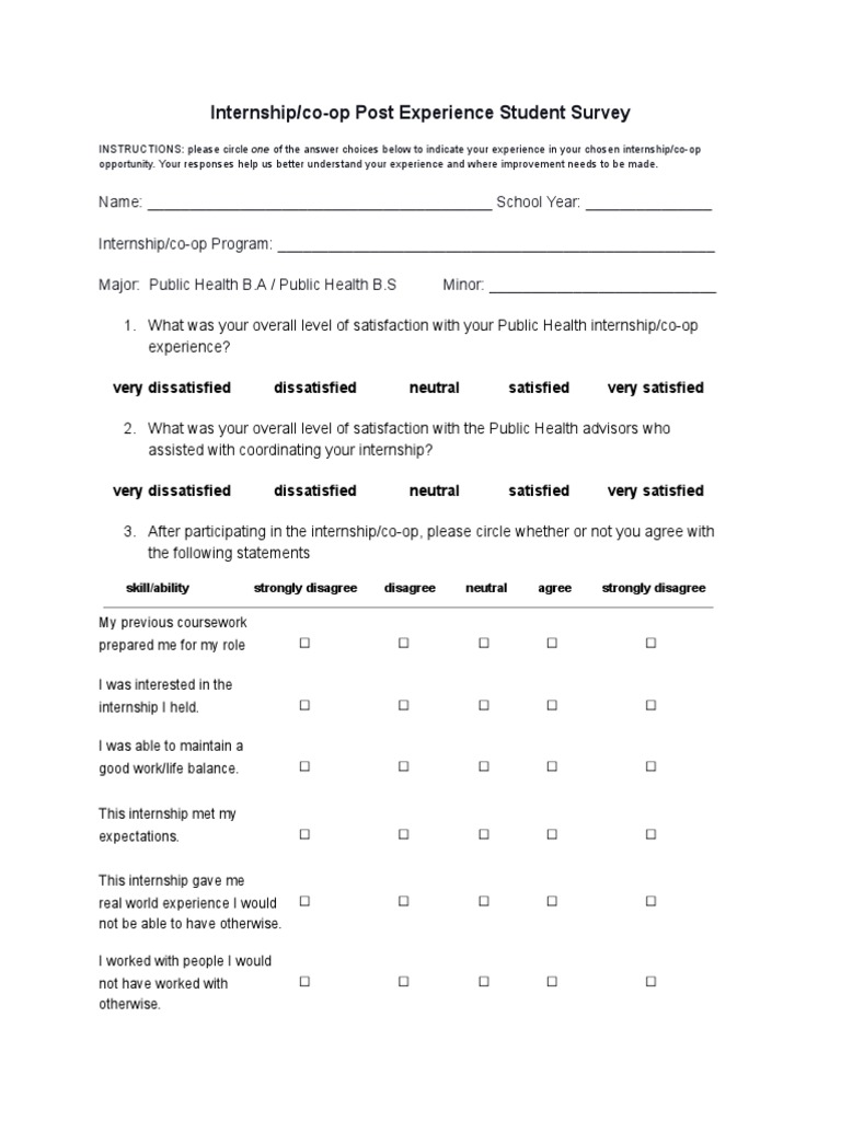 Internship Survey | PDF | Career & Growth