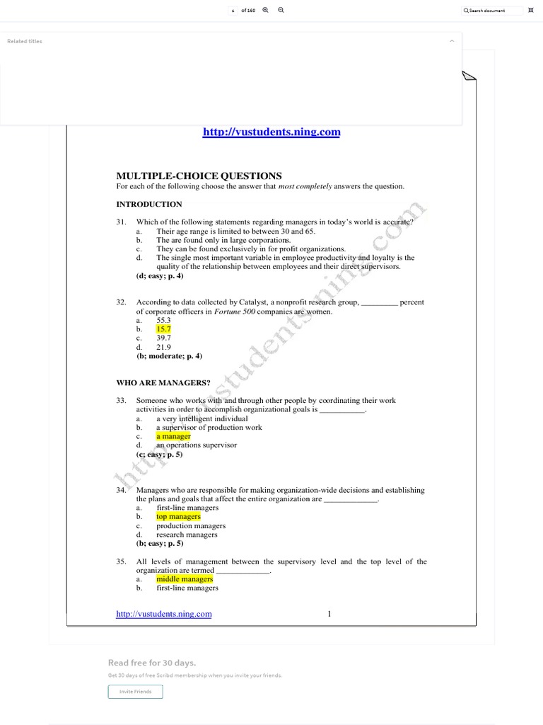 Mgt503 Solved Mcqs More Than 2000: Multiple-Choice Questions | PDF ...