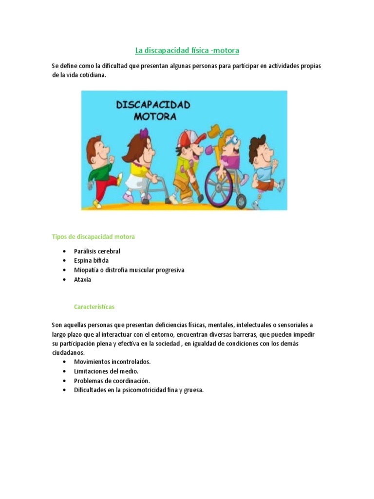 Causas y tipos de discapacidad motora | PDF | Invalidez | Medicina CLINICA