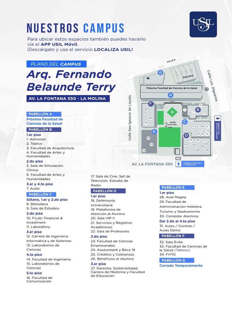 Mapa y Servicios de los Campus USIL | PDF