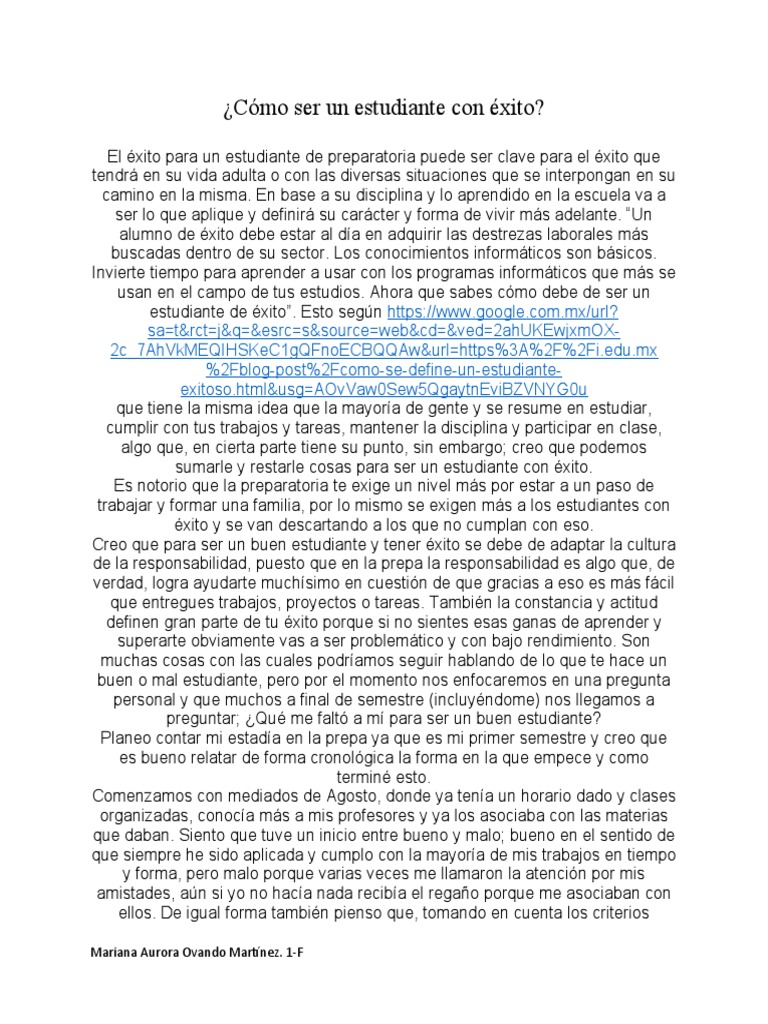 Copia de Cómo Ser Un Estudiante Con Éxito | PDF