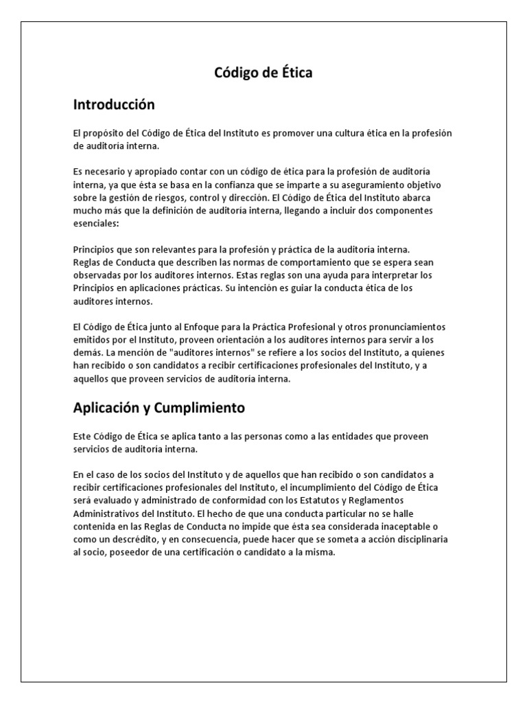 Código de Ética | PDF | Auditoría | Comportamiento