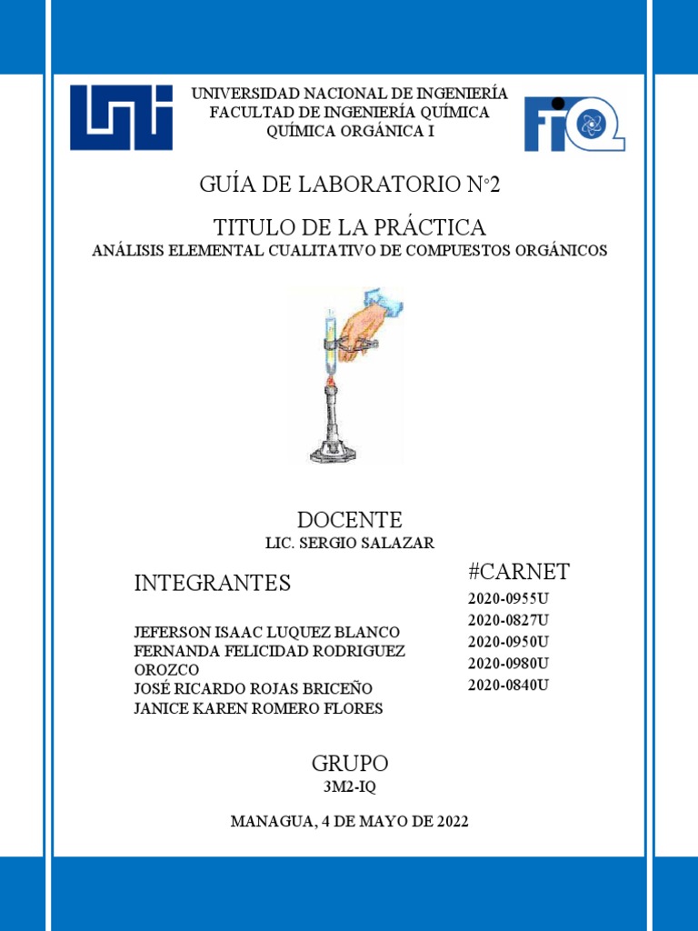 Guia de Laboratorio 2 Qumica Organica | PDF | Compuestos químicos | Compuestos orgánicos
