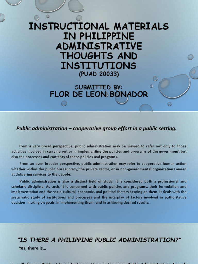 Instructional Materials in Philippine Administrative Thoughts and ...