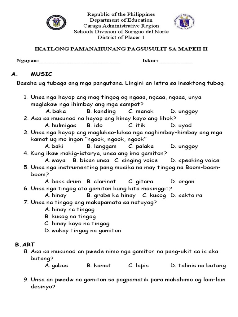 Ppt mapeh 4 3rd