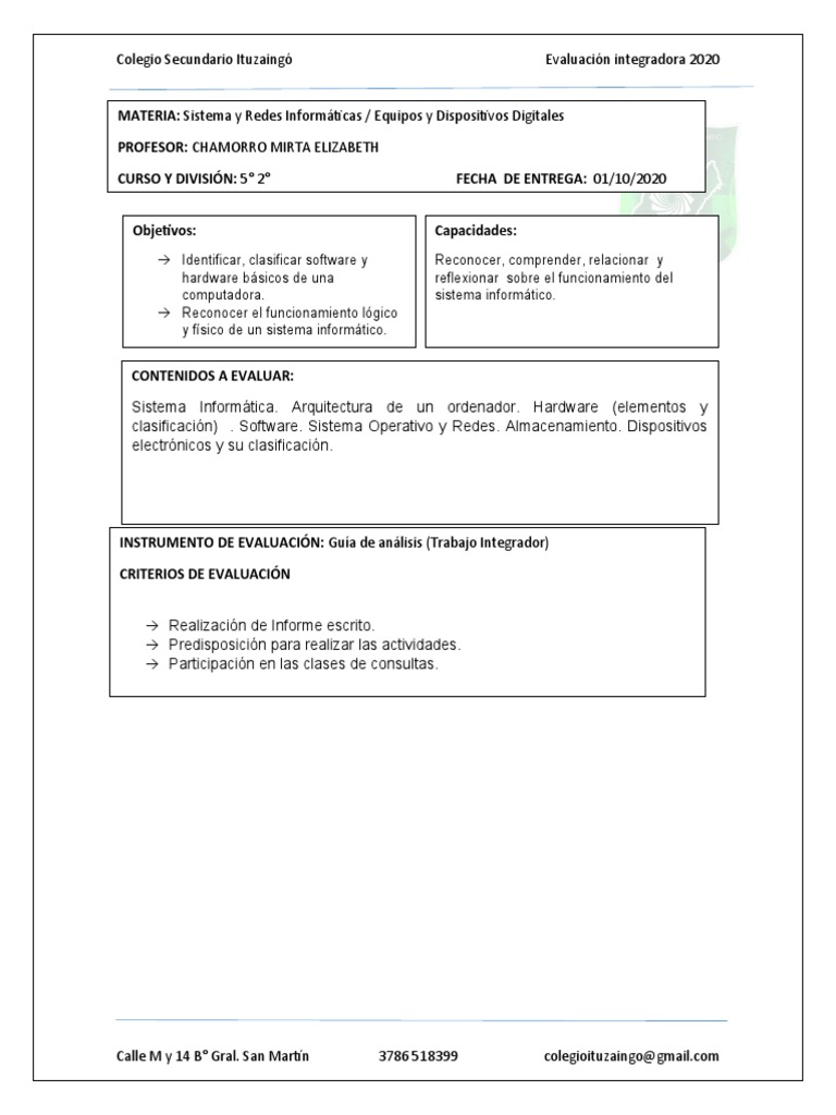 Modelo de Evaluacion Integradora | PDF